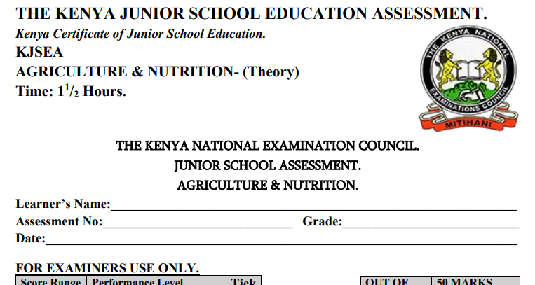 Grade 9 KJSEA Knec official assessment papers (Theory and Practicals). Grade 9 KJSEA Knec official assessment papers (Theory and Practicals).